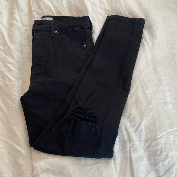 Topshop | Jeans | Topshop Ripped Black Jeans | Poshmark